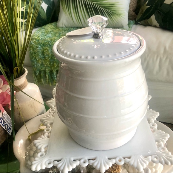 Accents | Nwt Country White Ribbed Cookie Jar Canister | Poshmark